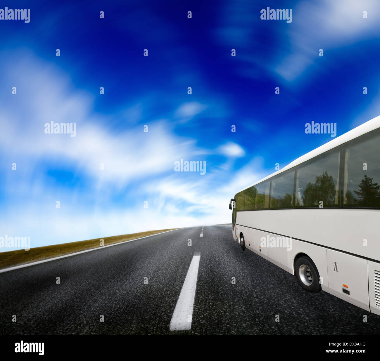 Tourist bus traveling Stock Photo - Alamy