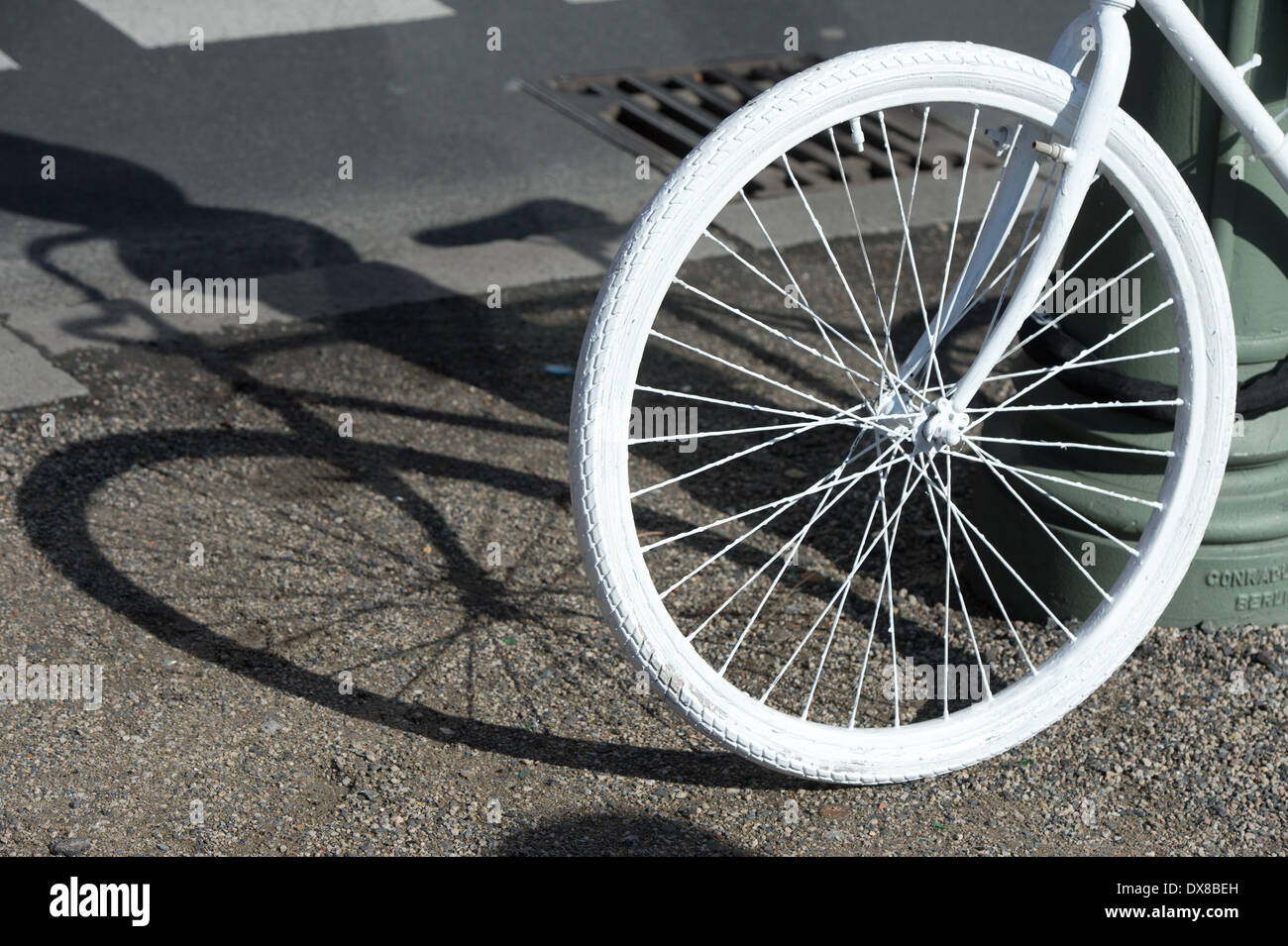 Berlin, Germany. 20th Mar, 2014. A white "ghost bike" stands outside of ...