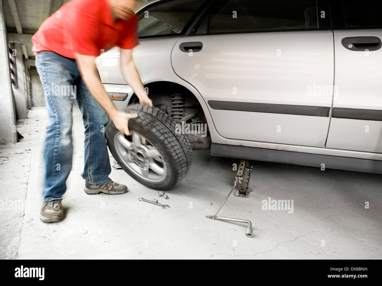 Quick Wheel Change Stock Photo - Alamy