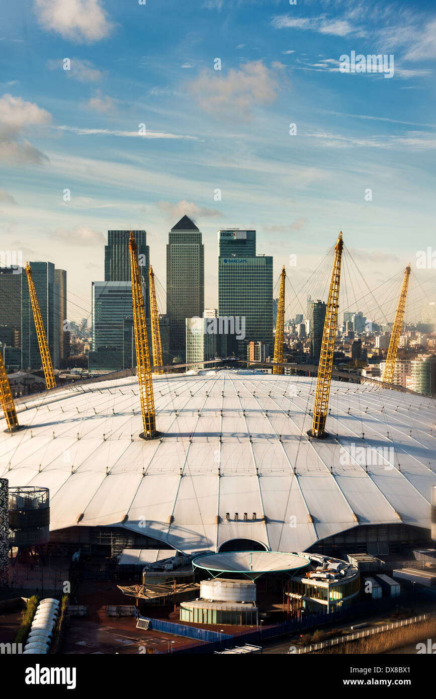 The O2 Arena, formerly the Millennium Dome against the backdrop of ...