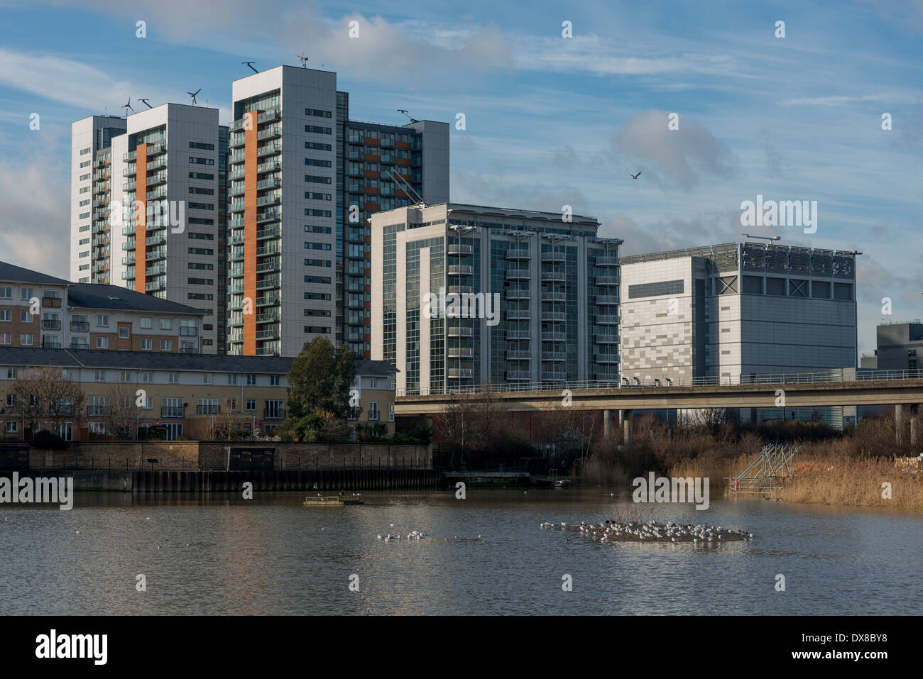 New build high rise residential flats near East India Dock highlight ...