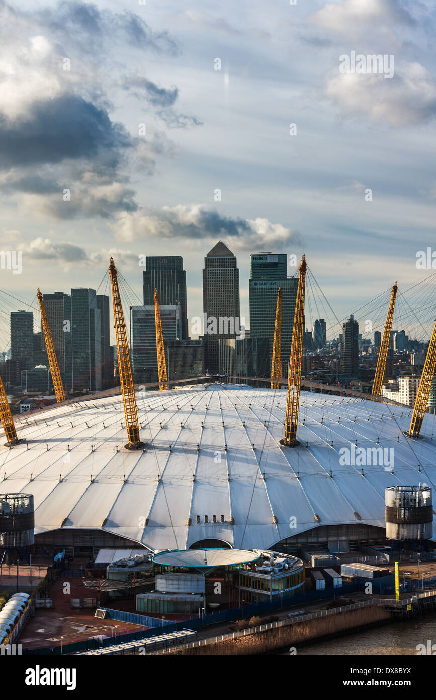 The O2 Arena, formerly the Millennium Dome against the backdrop of ...