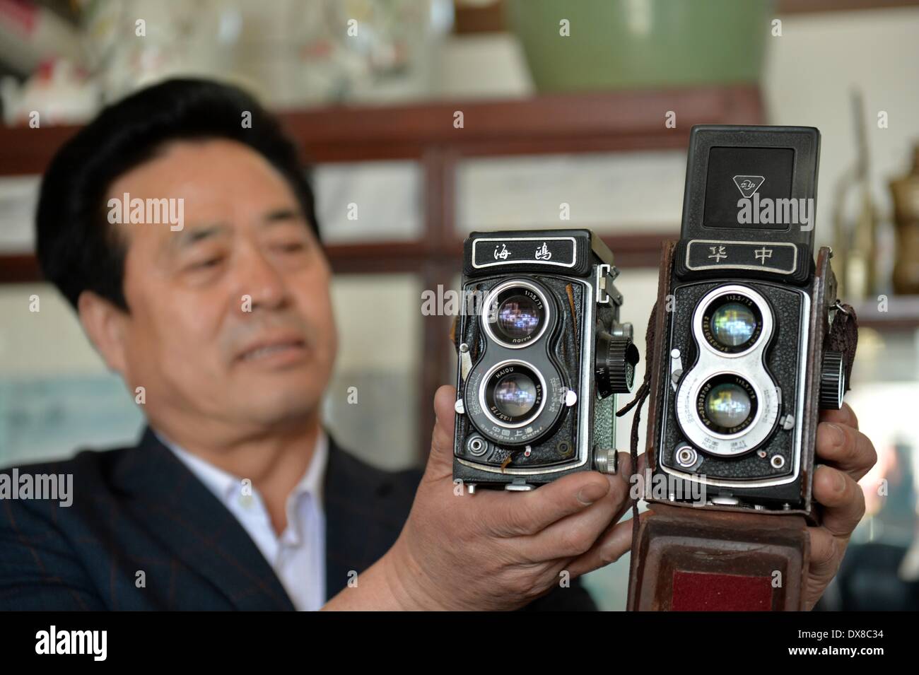 Cangzhou, China's Hebei Province. 20th Mar, 2014. Zhang Shutong shows ...