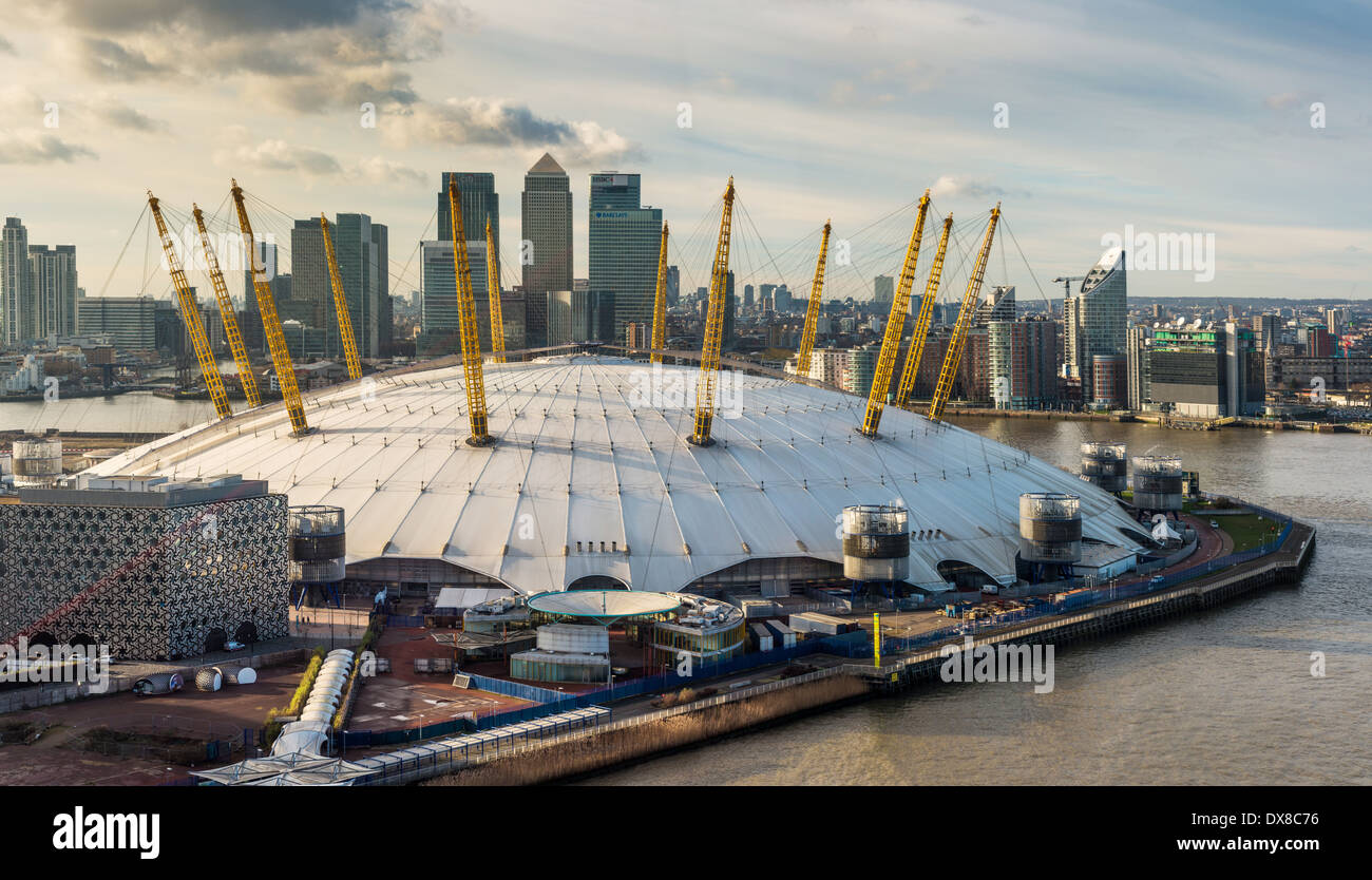 The O2 Arena, formerly the Millennium Dome against the backdrop of ...
