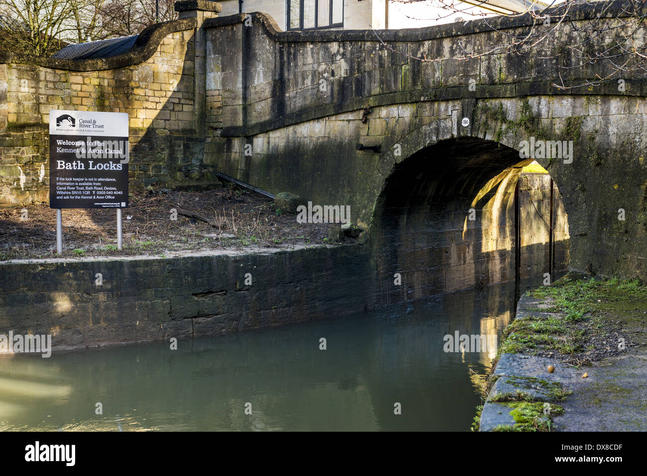 Entrance to the Kennet & Avon Canal in Bath, and a series of 105 locks ...