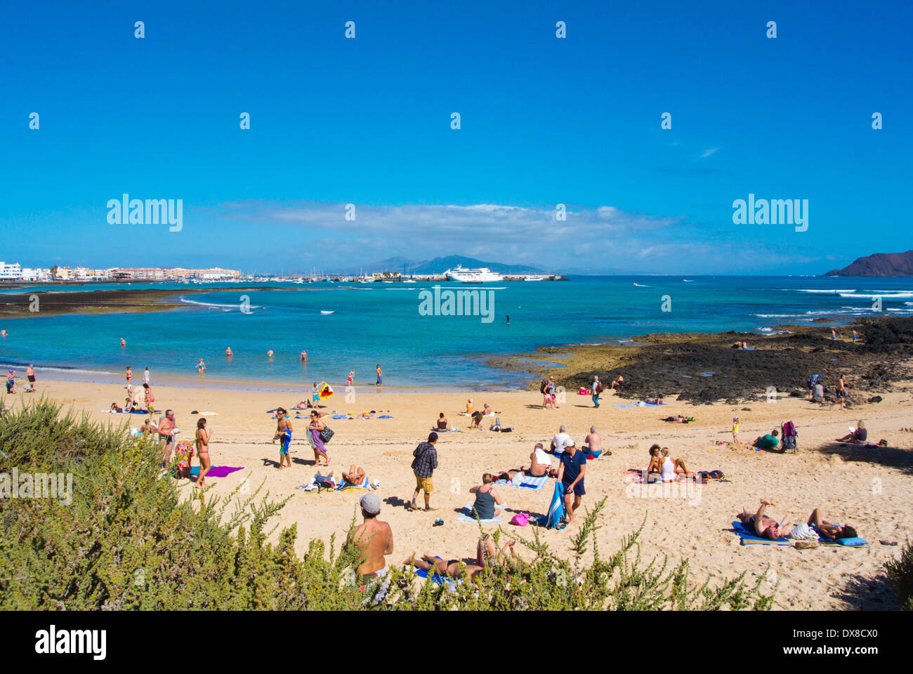 Playa Corralejo Viejo beach, Corralejo, Fuerteventura, Canary Stock ...