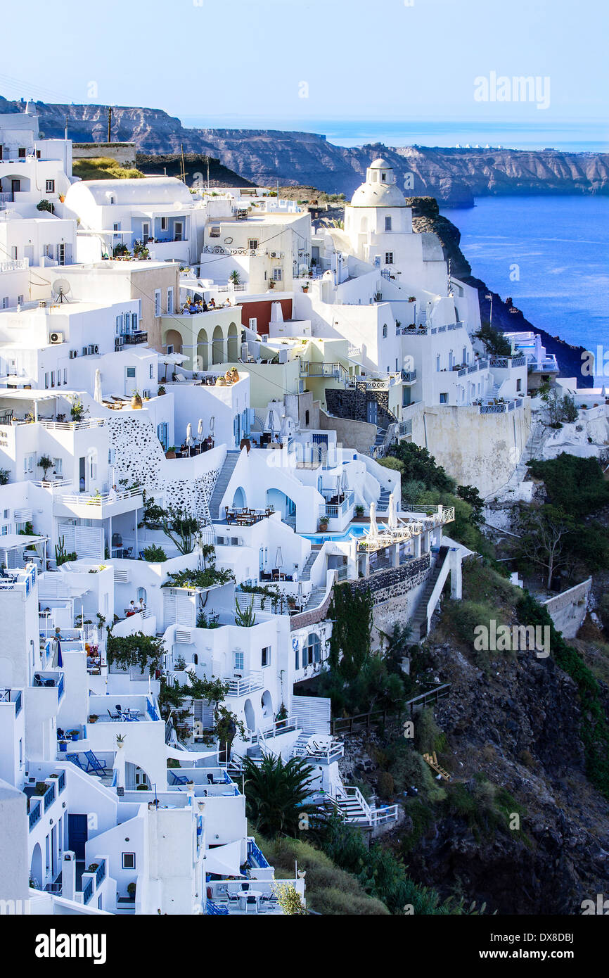view of Fira town - Santorini (from my greek series Stock Photo - Alamy