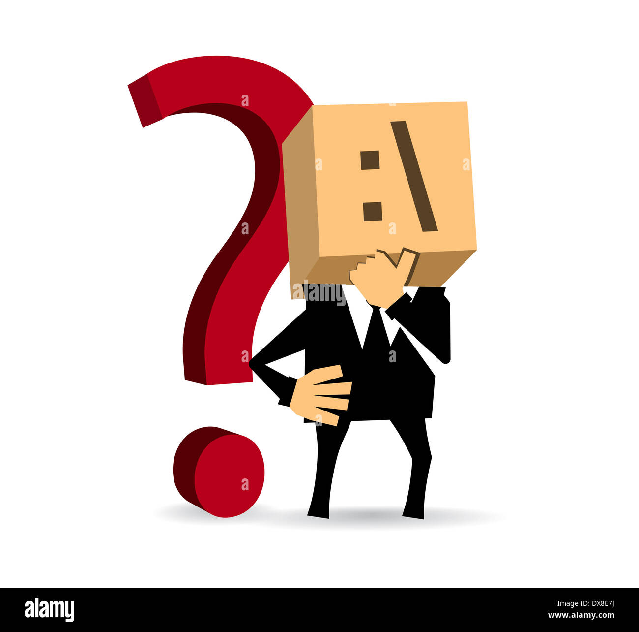 Cartoon man asking question Cut Out Stock Images & Pictures - Alamy