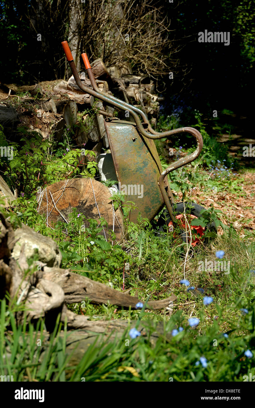 Wheel of upturned barrow hi-res stock photography and images - Alamy
