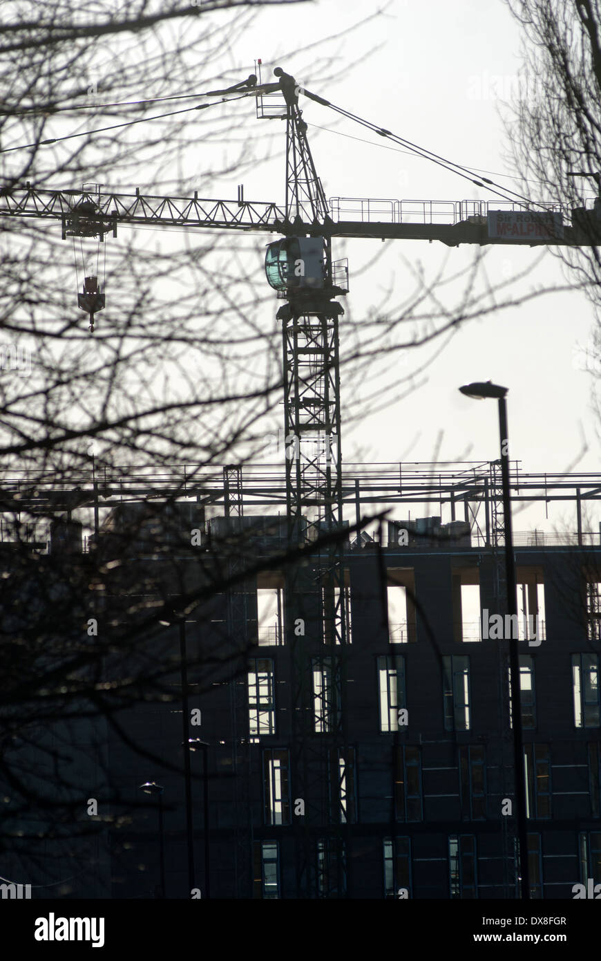 Construction site silhouette crane hi-res stock photography and images ...