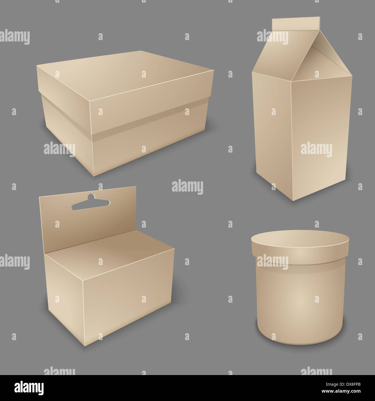 Vector blank packing collection Stock Photo - Alamy