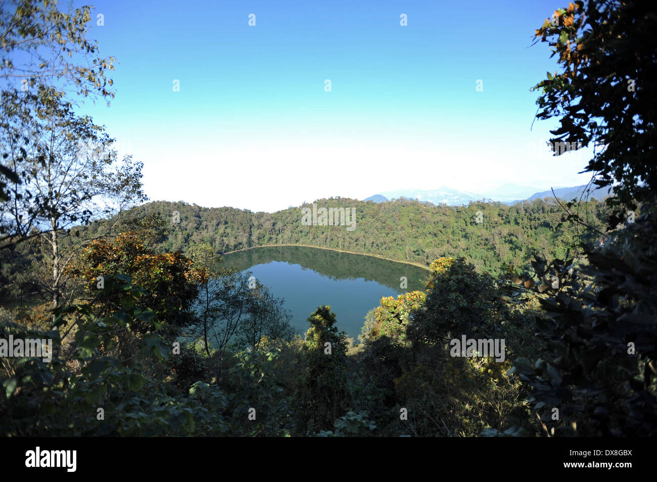 Laguna Chicabal, a lake sacred to the Mayan people, Guatemala, Central ...