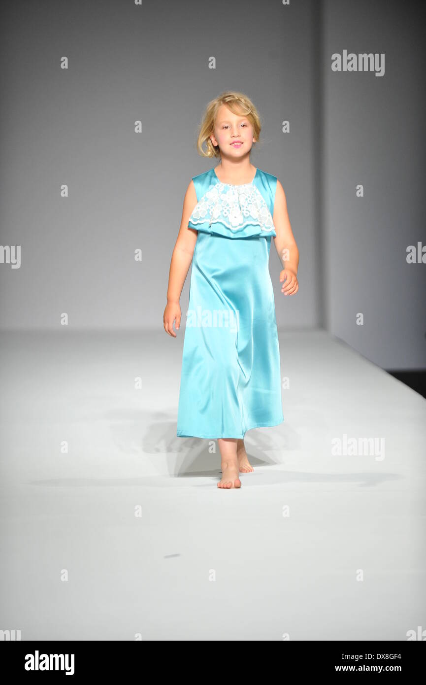LOS ANGELES, CA - MARCH 10: A child model walks runway at Nancy Vuu ...