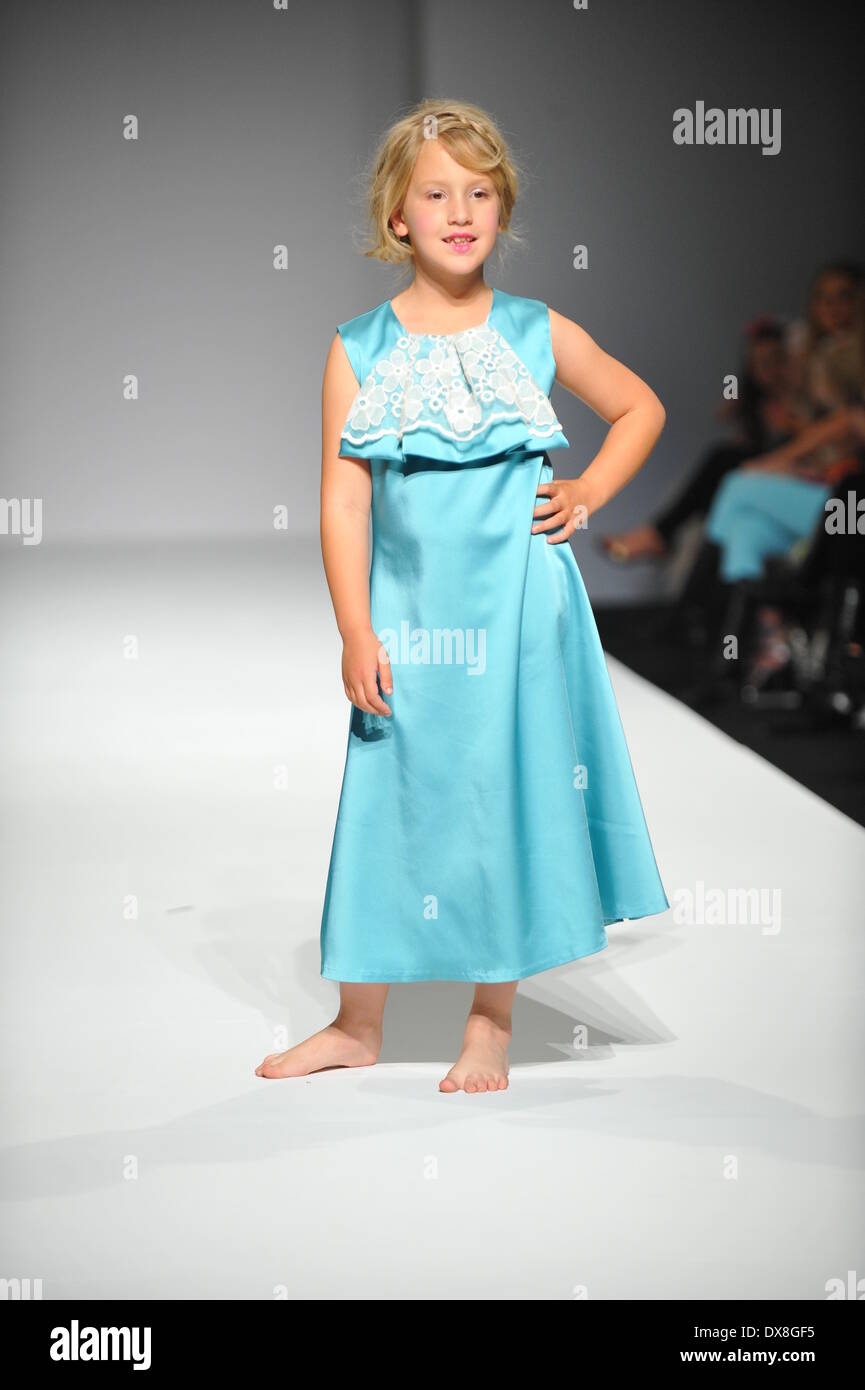 LOS ANGELES, CA - MARCH 10: A child model walks runway at Nancy Vuu ...