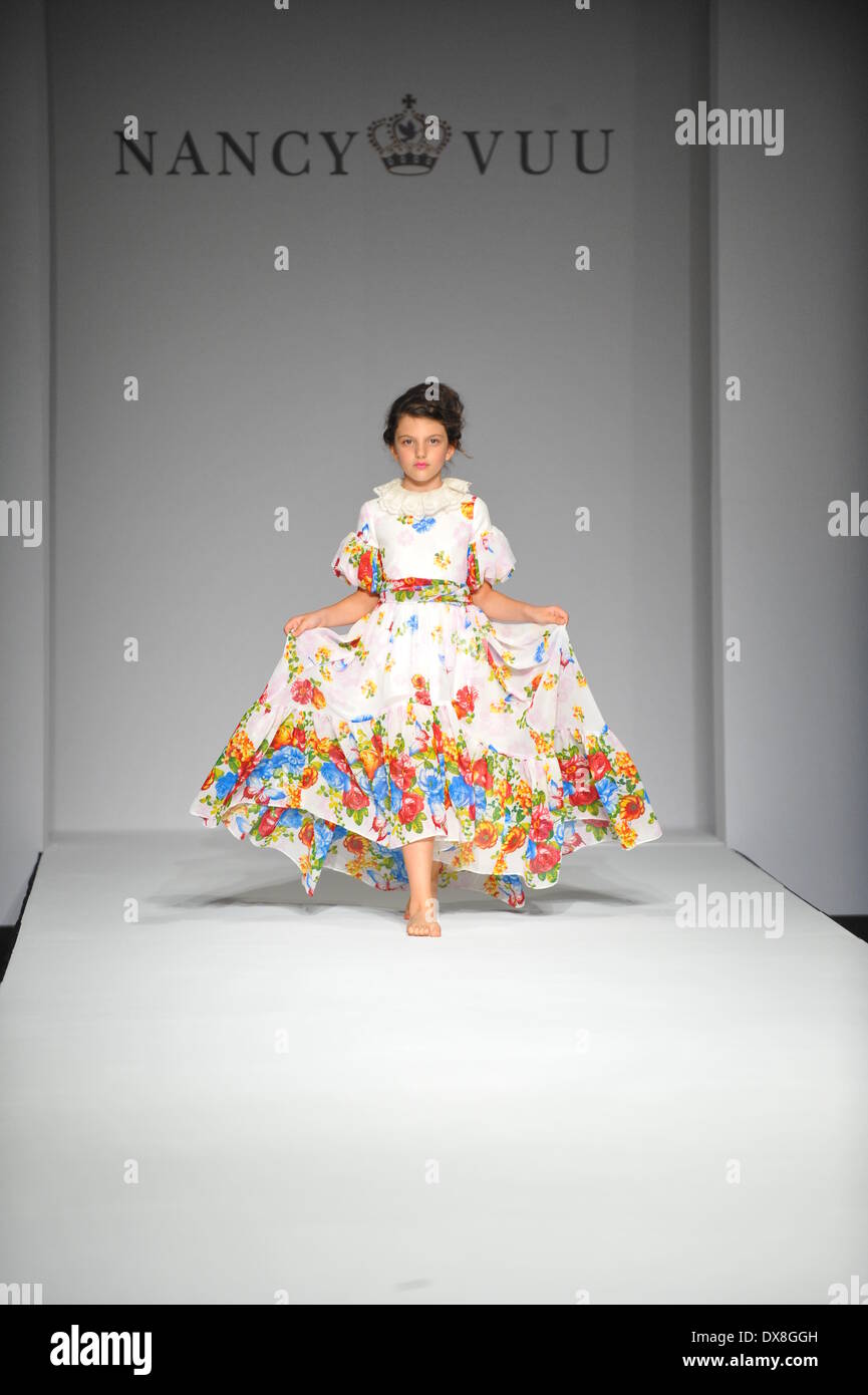 LOS ANGELES, CA - MARCH 10: A child model walks runway at Nancy Vuu ...