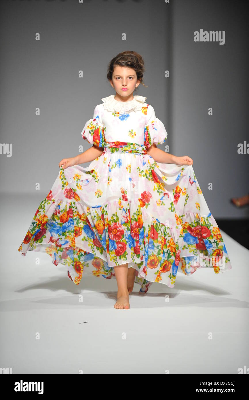 LOS ANGELES, CA - MARCH 10: A child model walks runway at Nancy Vuu ...