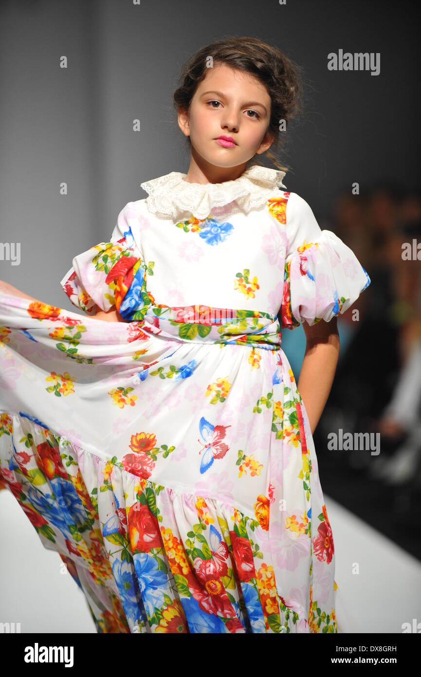 LOS ANGELES, CA - MARCH 10: A child model walks runway at Nancy Vuu ...