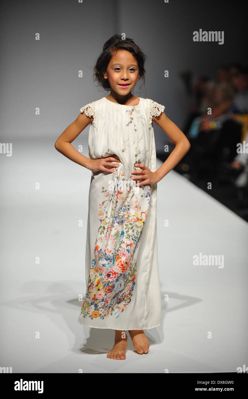 LOS ANGELES, CA - MARCH 10: A child model walks runway at Nancy Vuu ...