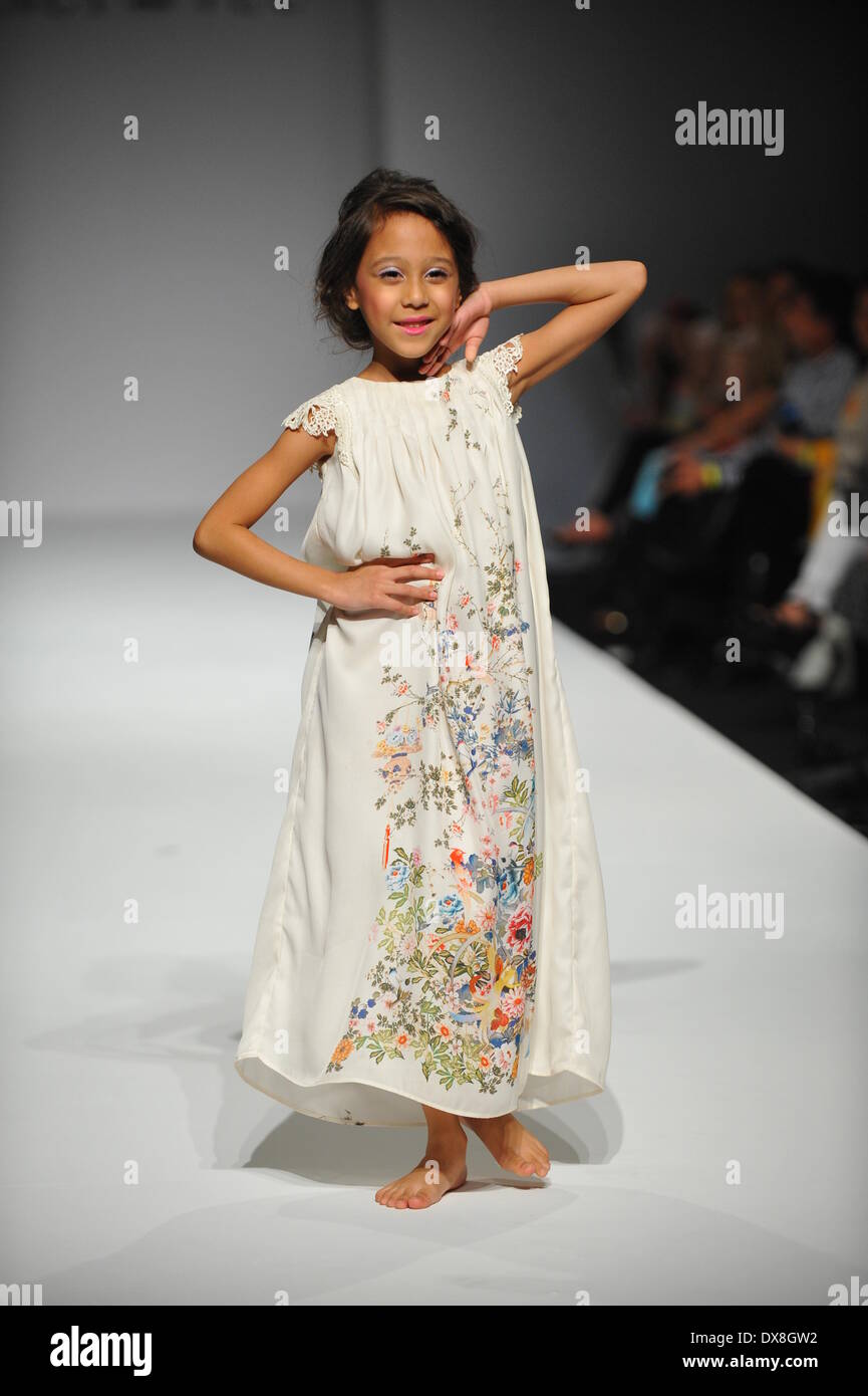 LOS ANGELES, CA - MARCH 10: A child model walks runway at Nancy Vuu ...
