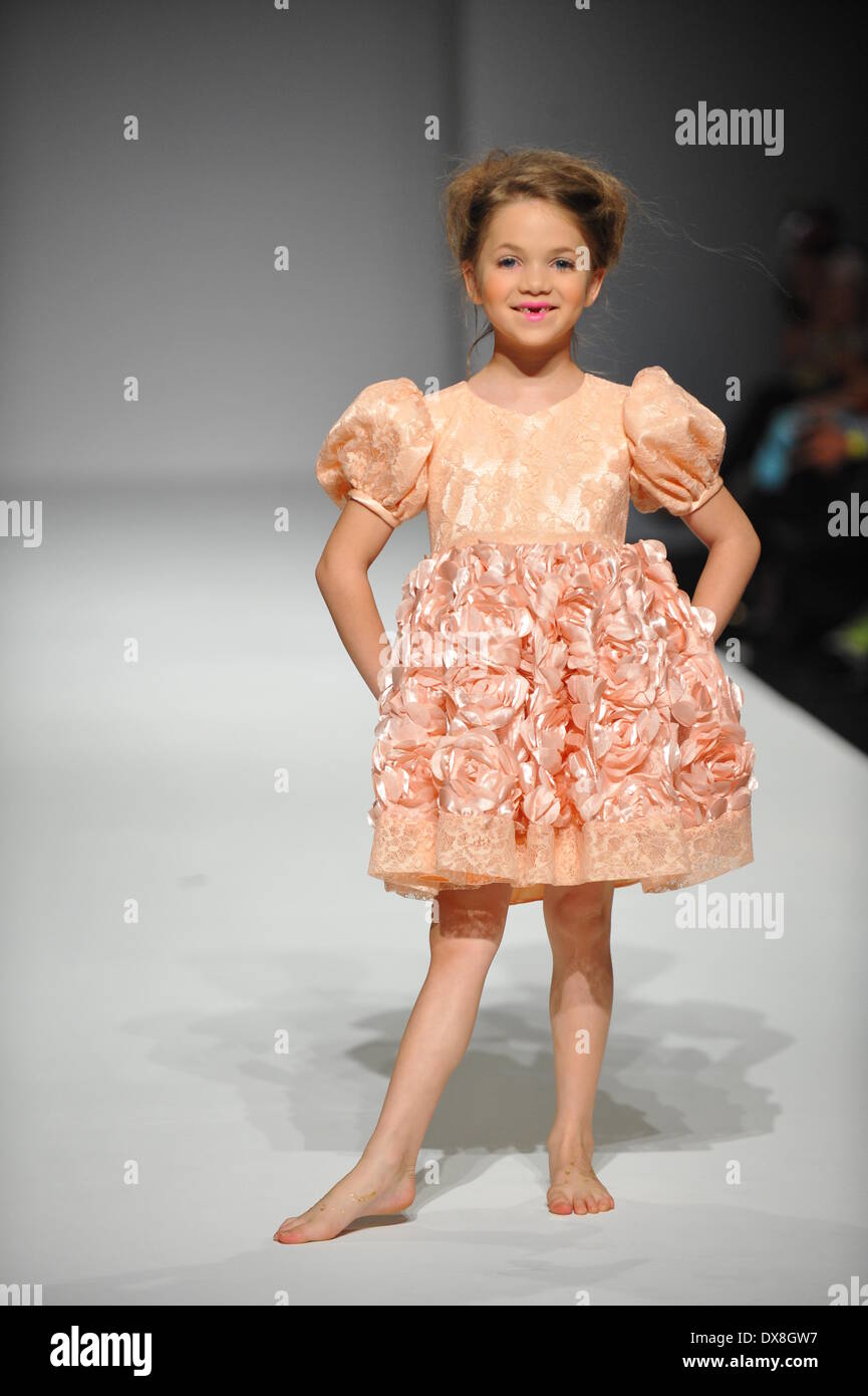 LOS ANGELES, CA - MARCH 10: A child model walks runway at Nancy Vuu ...