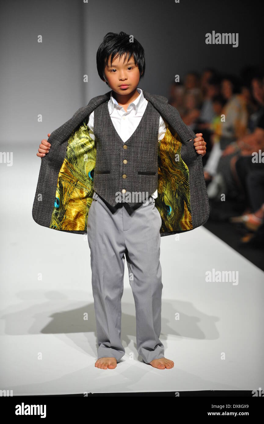 LOS ANGELES, CA - MARCH 10: A child model walks runway at Nancy Vuu ...