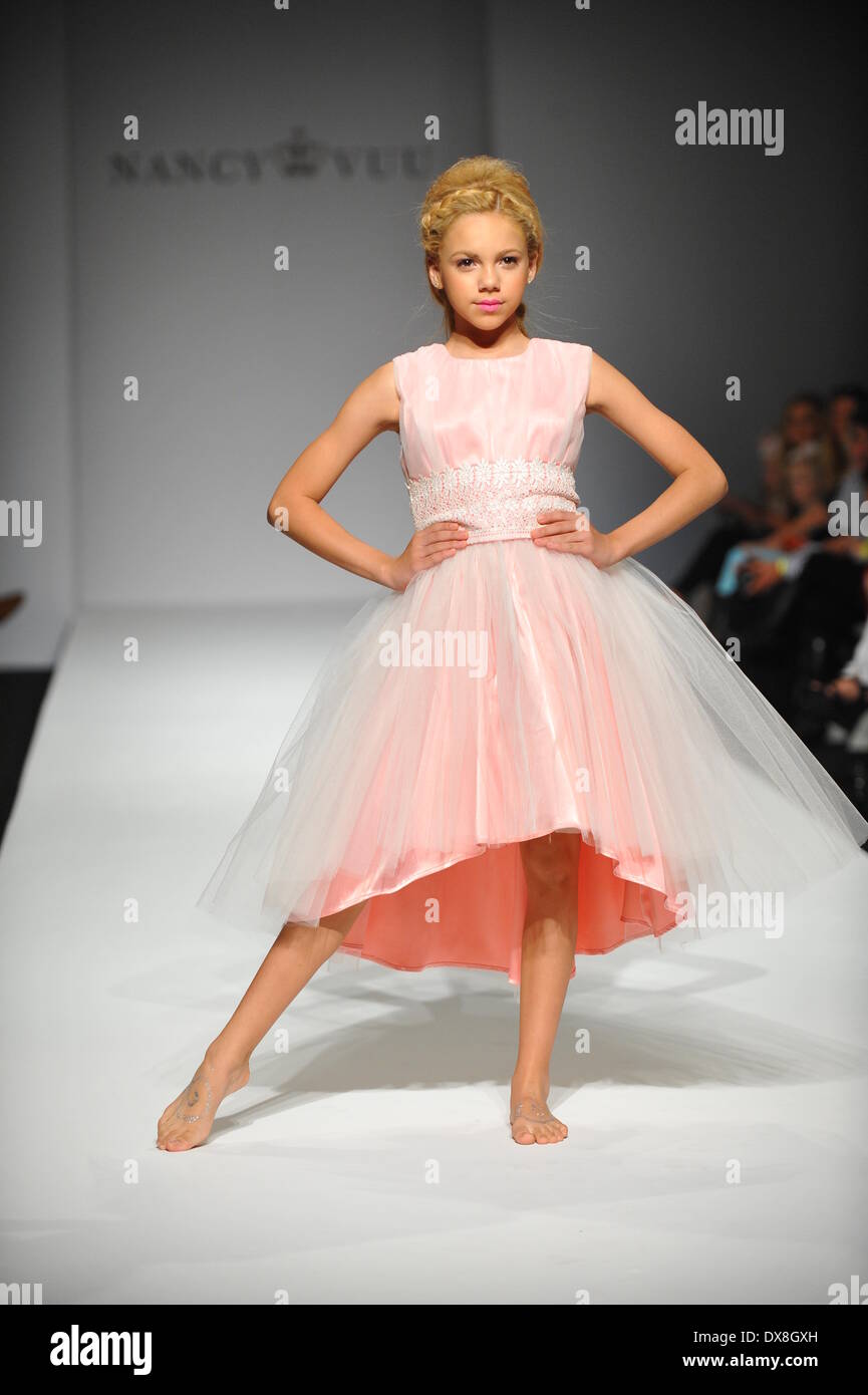 LOS ANGELES, CA - MARCH 10: A child model walks runway at Nancy Vuu ...