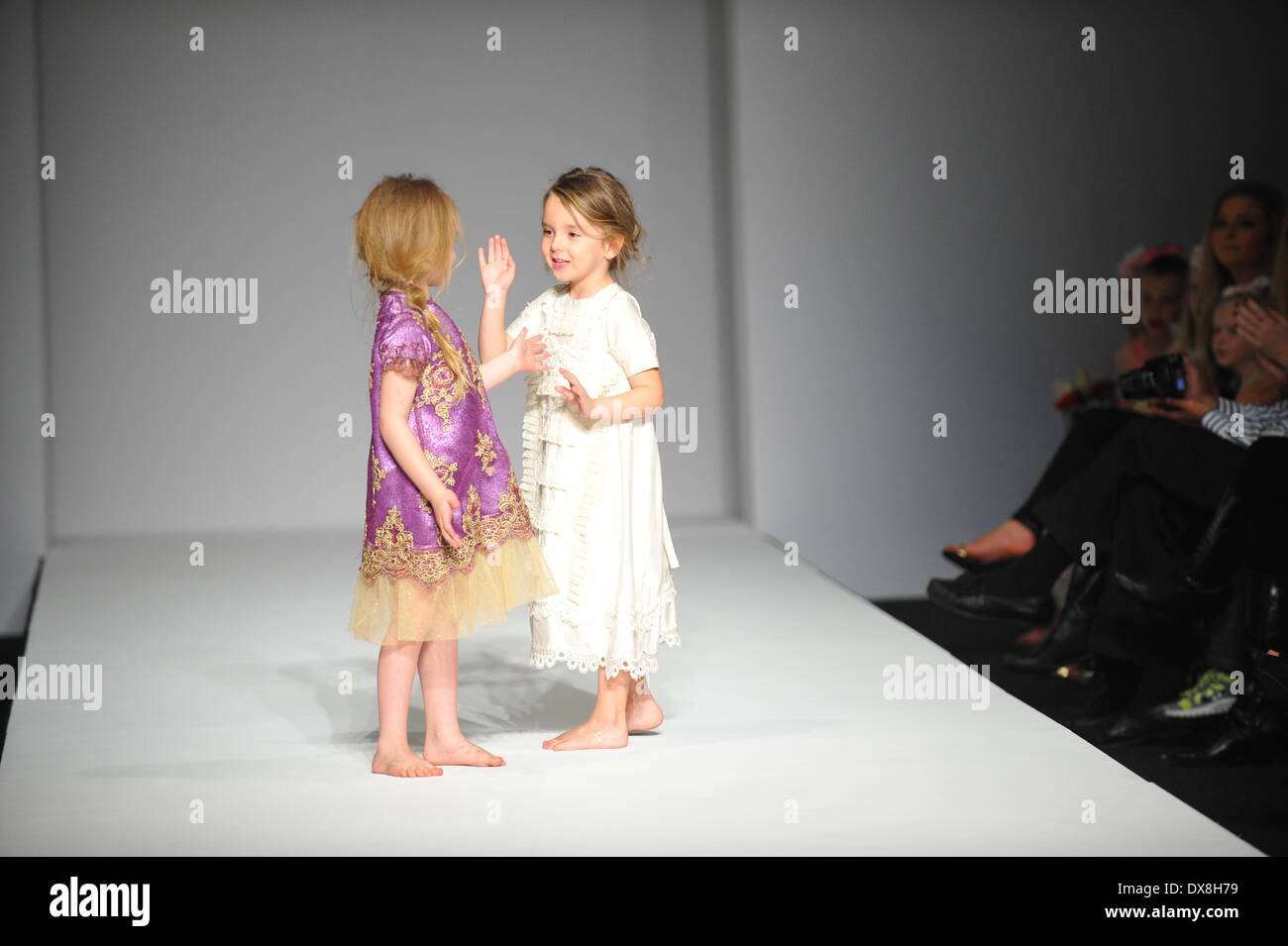 LOS ANGELES, CA - MARCH 10: Child models walk the runway at Nancy Vuu ...