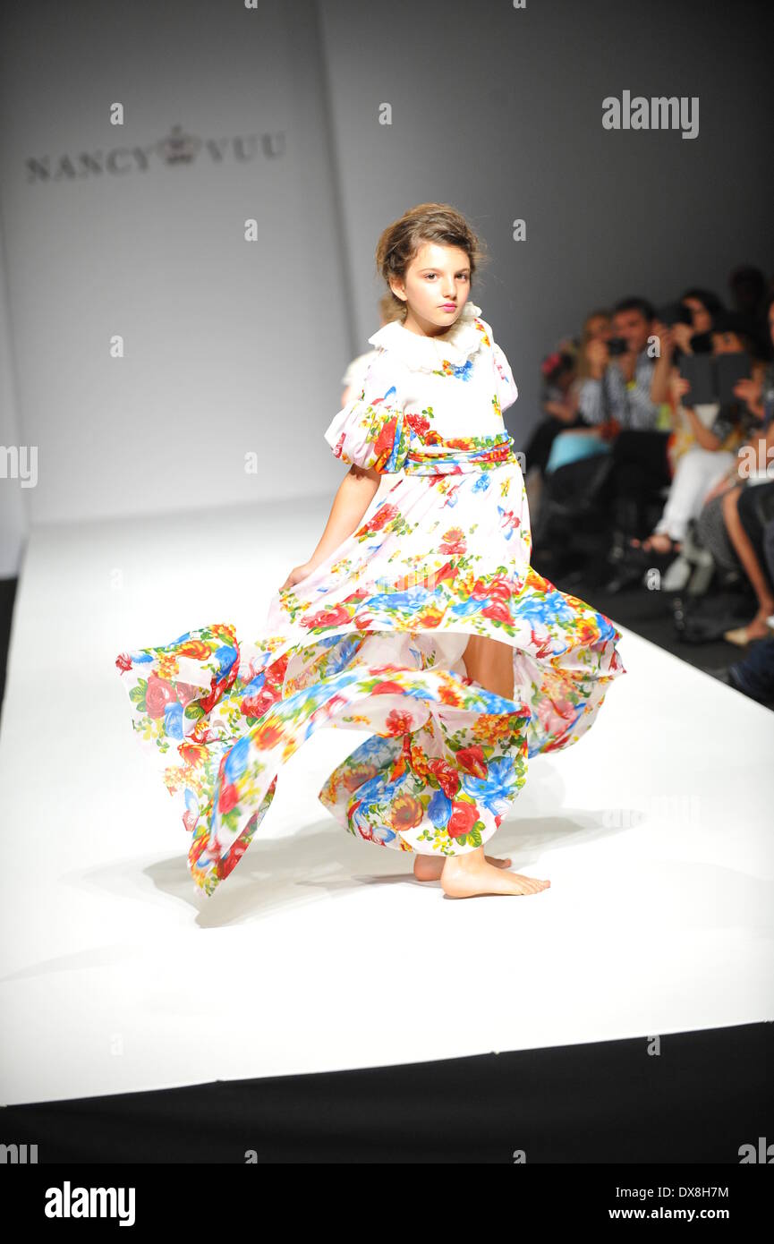 LOS ANGELES, CA - MARCH 10: A child model walks runway at Nancy Vuu ...