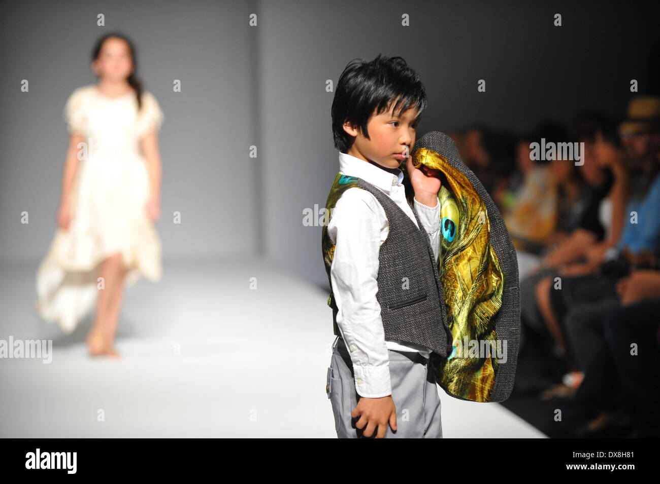 LOS ANGELES, CA - MARCH 10: A child model walks runway at Nancy Vuu ...