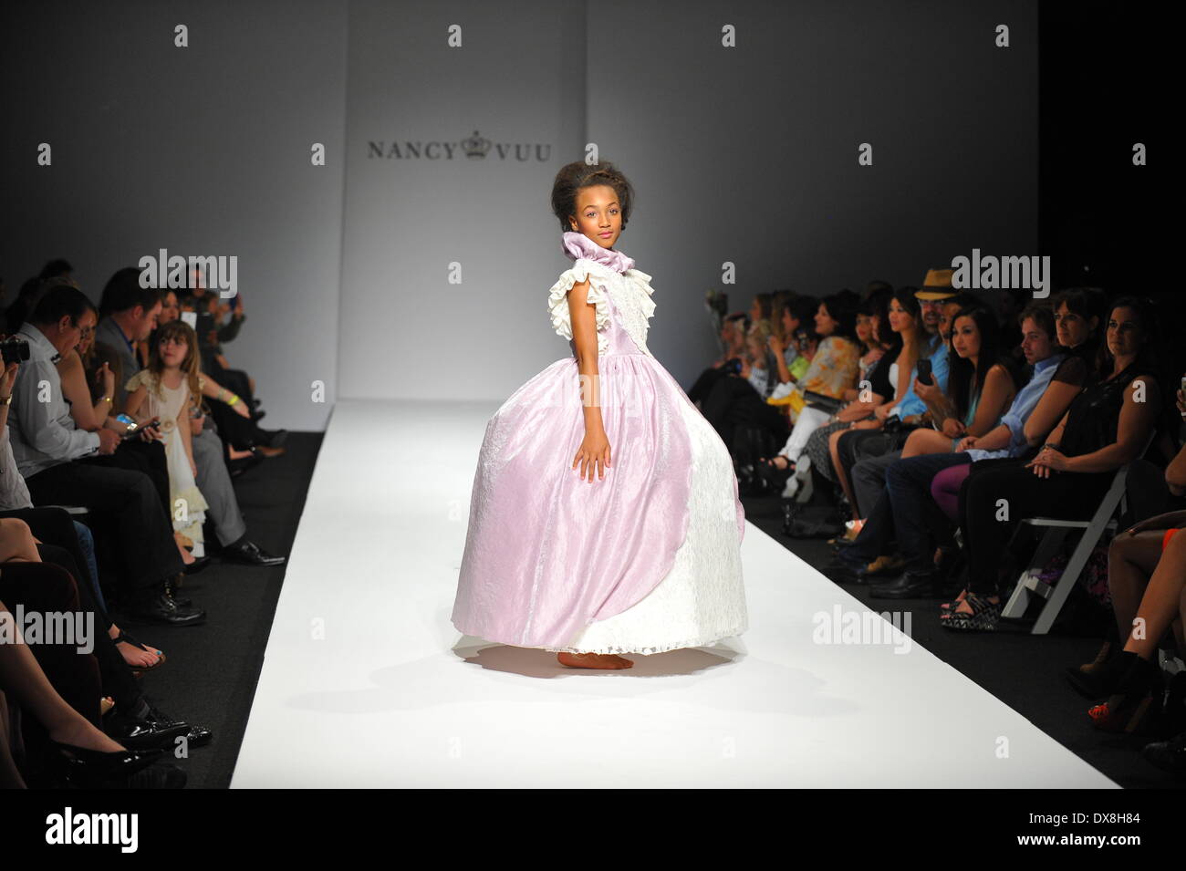 LOS ANGELES, CA - MARCH 10: A child model walks runway at Nancy Vuu ...