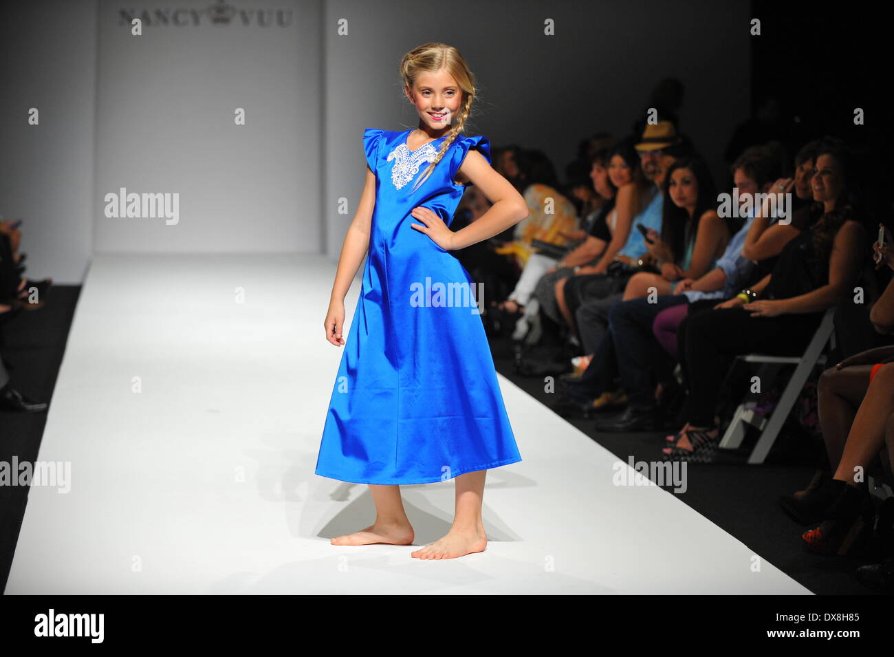 LOS ANGELES, CA - MARCH 10: A child model walks runway at Nancy Vuu ...
