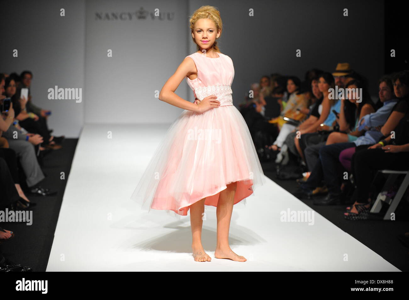 LOS ANGELES, CA - MARCH 10: A child model walks runway at Nancy Vuu ...