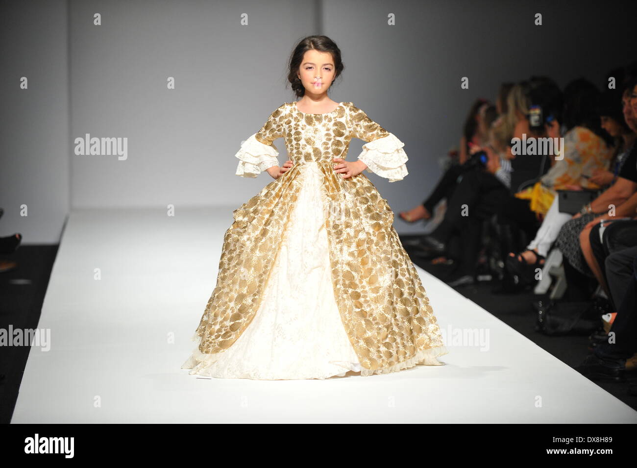 LOS ANGELES, CA - MARCH 10: A child model walks runway at Nancy Vuu ...