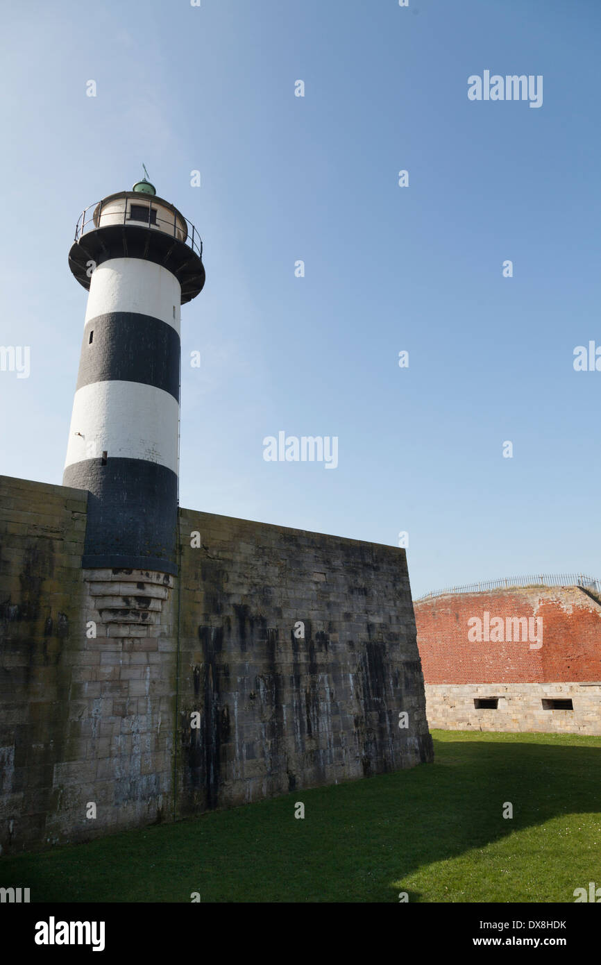 Lighthouse and moat at Southsea Castle Stock Photo - Alamy