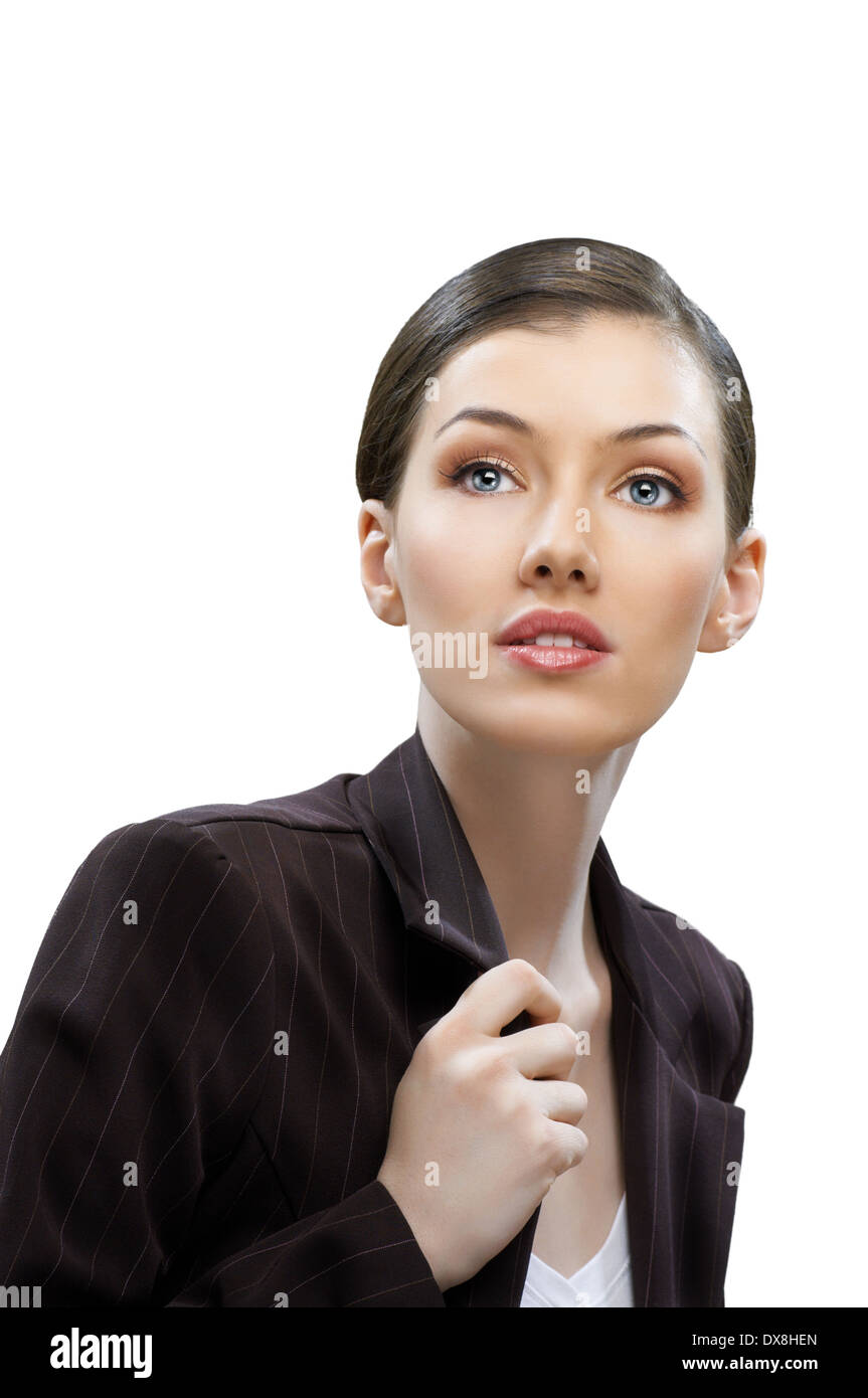 beautiful business woman looking to the future Stock Photo - Alamy