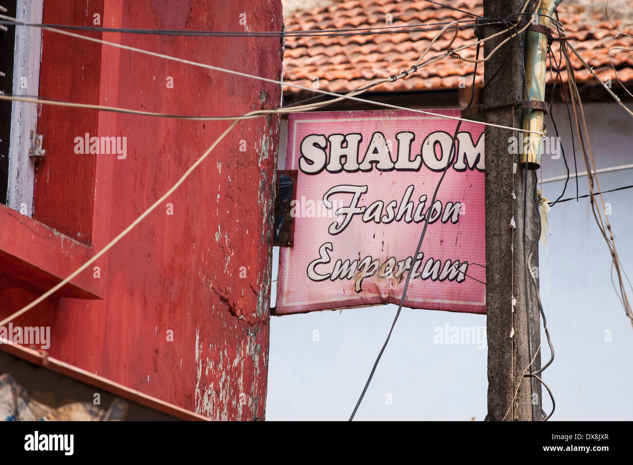 South Southern India Kerala Cochin Kochi Jew Town Mattancherry street ...
