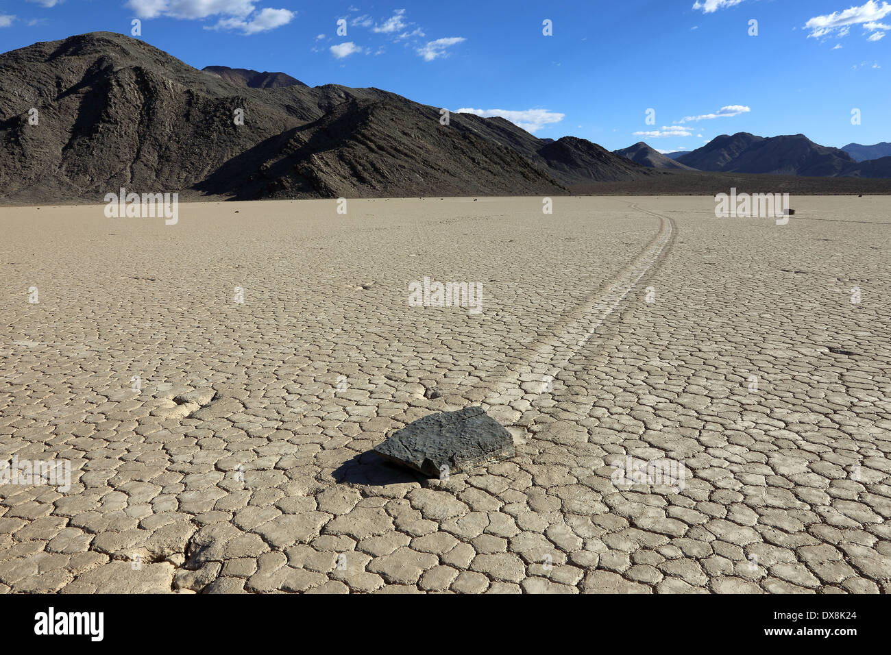 A traveling rock on the Racetrack Playa of Death Valley California ...