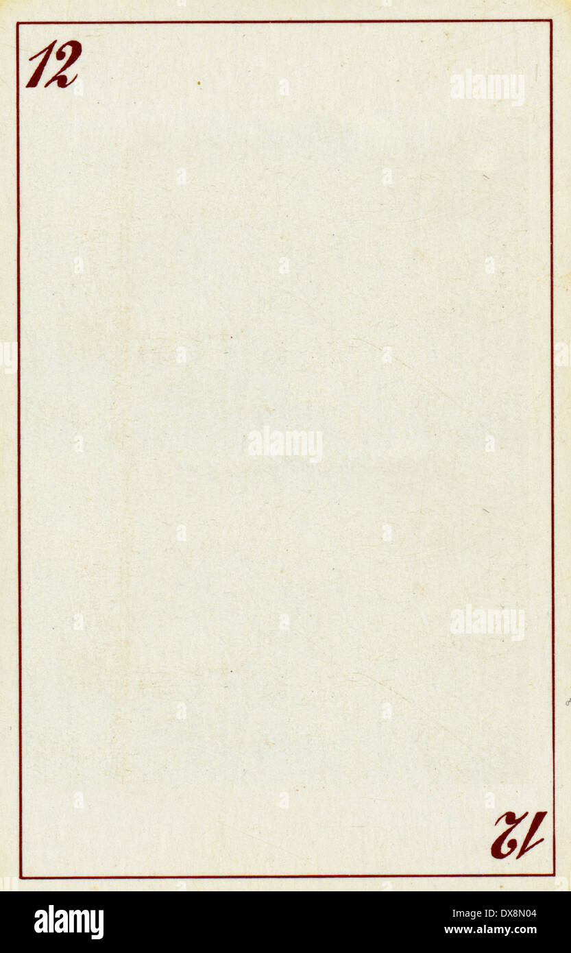 playing card empty paper background with line and number twelve Stock ...