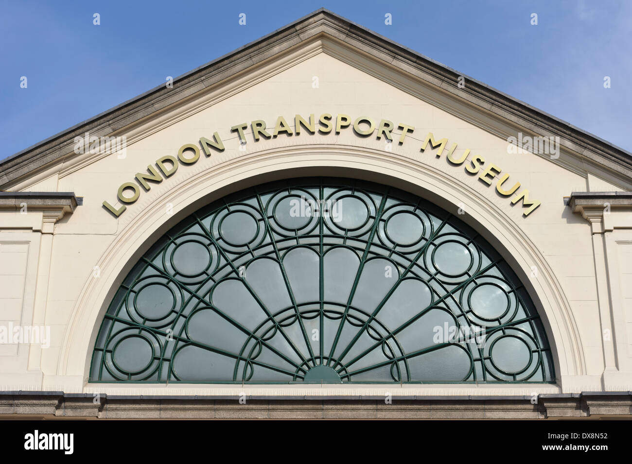 Facade of the London Transport Museum building in Covent Garden, London ...