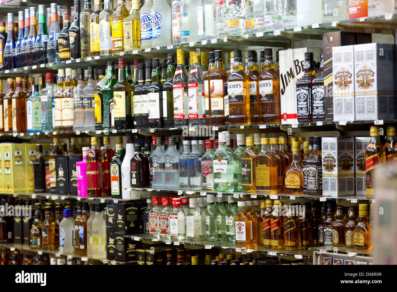 Alcoholics Shelf in Singapore Stock Photo - Alamy