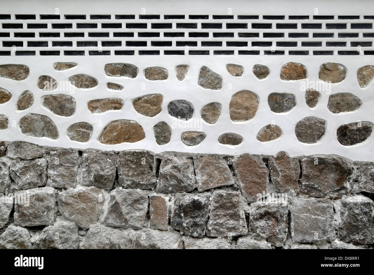 the wall at a Korean traditional Hanok village in Seoul, South Korea ...