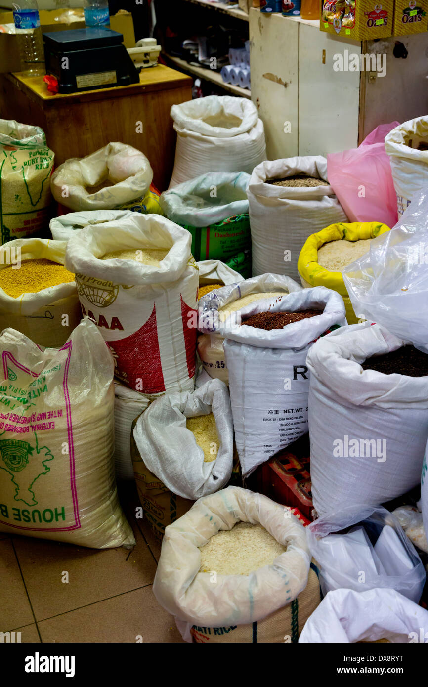 Bags of Grain in Singapore Stock Photo - Alamy