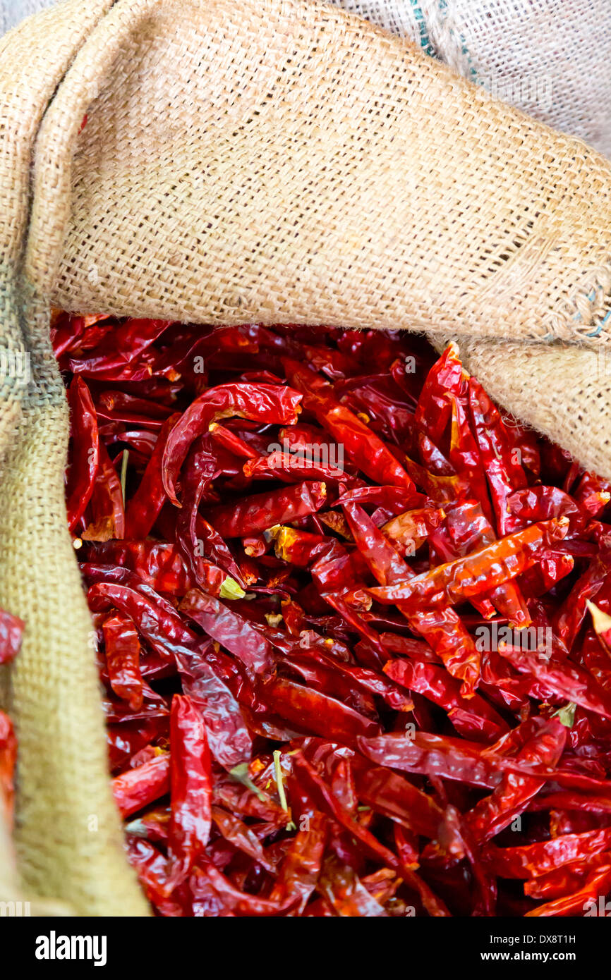 Chili Bags on a Market in Singapore Stock Photo - Alamy