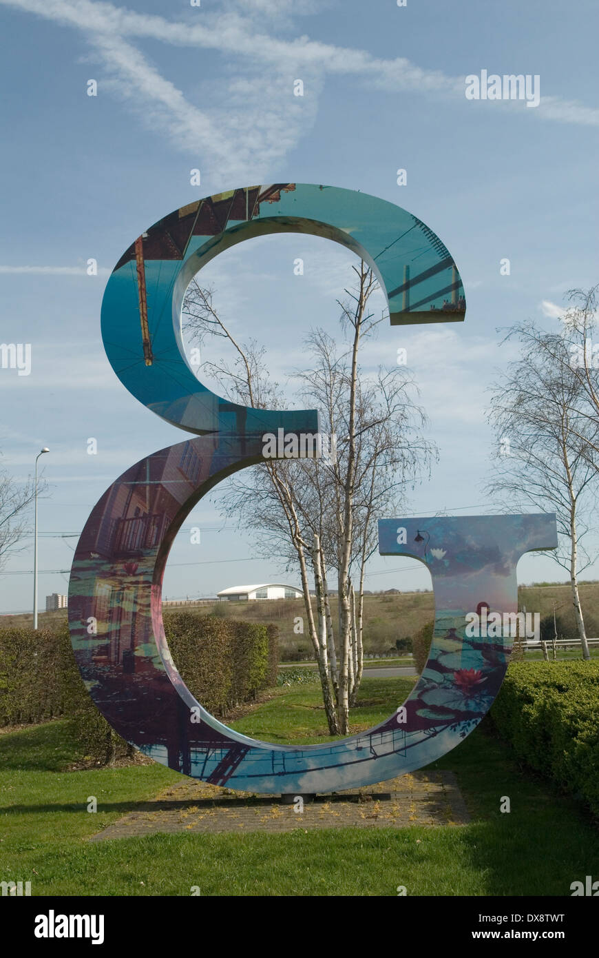 Ebbsfleet Valley Kent UK. The letter "E" is the symbol of Ebbsfleet ...