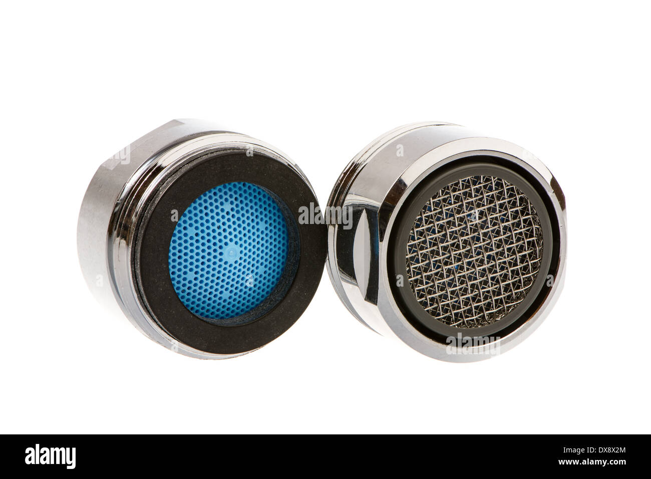Two Isolated faucet aerators for saving water Stock Photo - Alamy