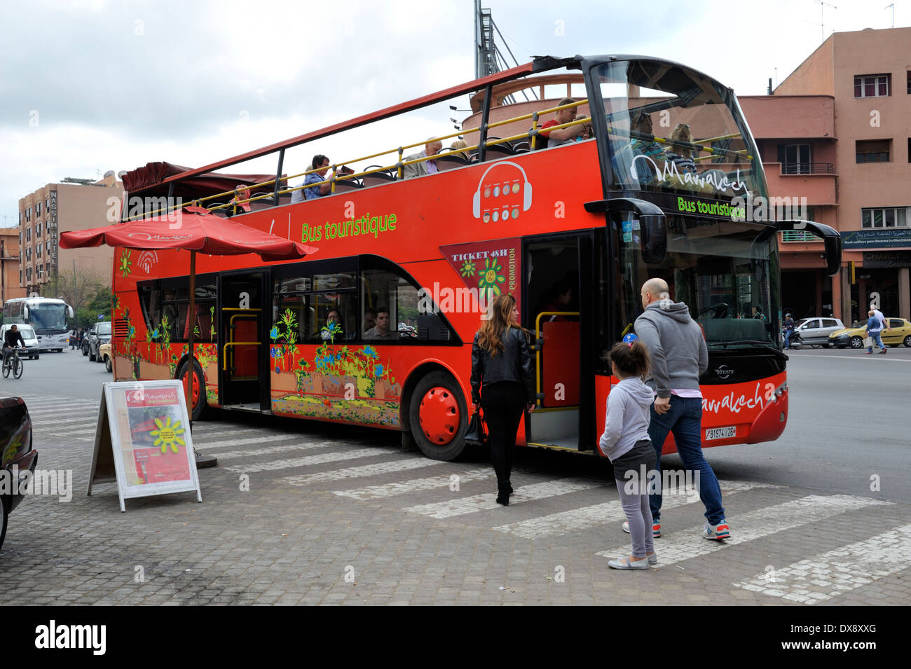 Tourist sightseeing bus Marrakech, Morocco Stock Photo - Alamy