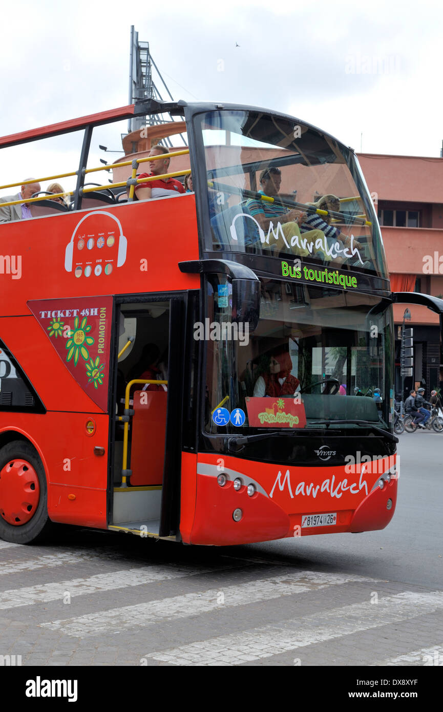 Tourist sightseeing bus Marrakech, Morocco Stock Photo - Alamy