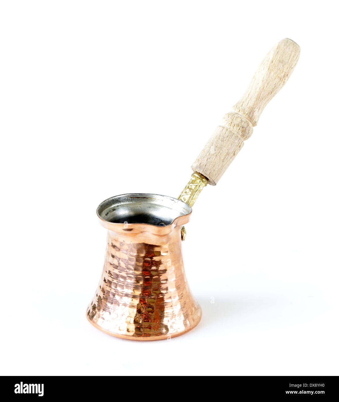 copper coffee maker on white background Stock Photo - Alamy