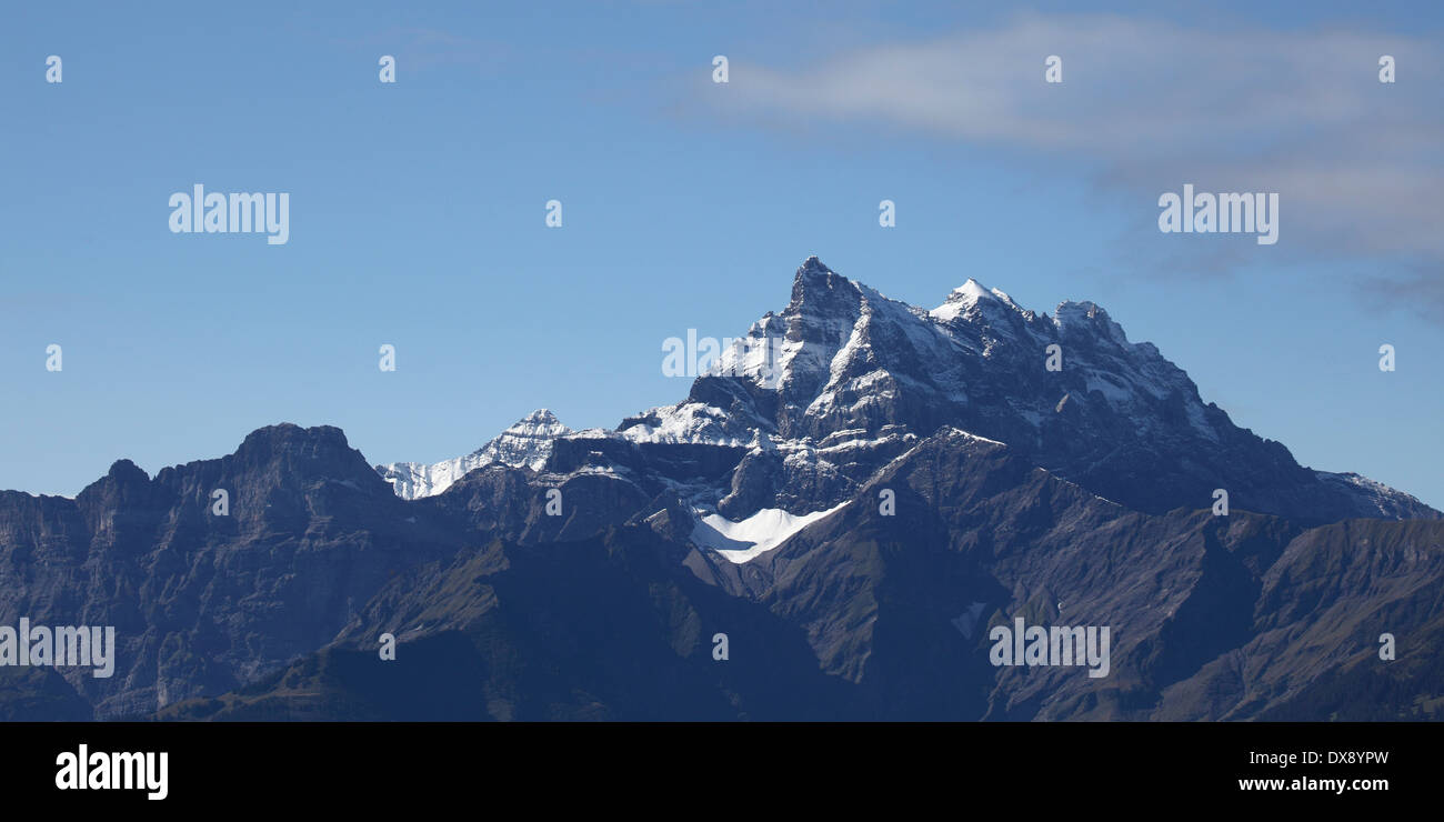 The Dents du Midi mountain, seen from Villars, Switzerland Stock Photo ...