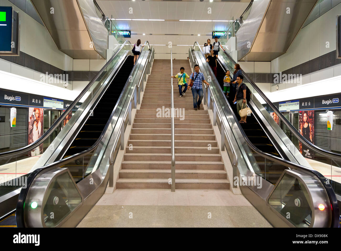 Escalators in Singapore Stock Photo - Alamy
